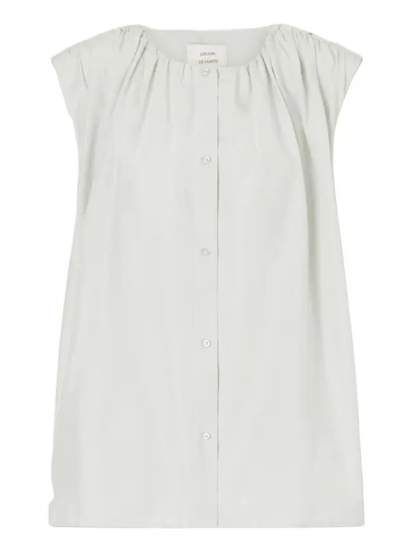 Loulou De Saison Sleeveless Pleated Shirt - Light Green