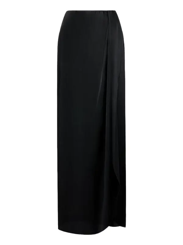 MAISON MARGIELA Silk Draped Maxi Skirt - Black