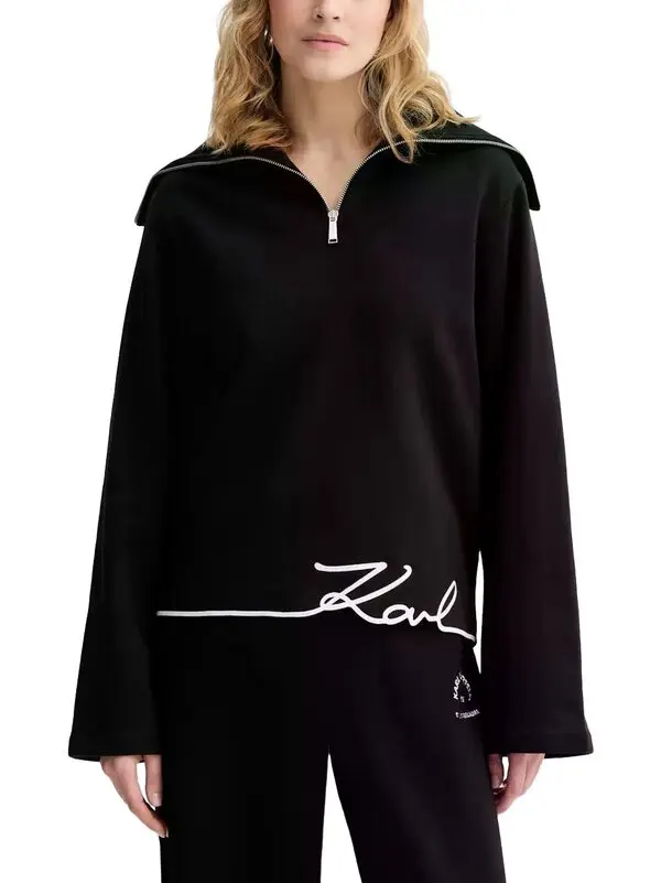 Karl Lagerfeld Half-zip Hoodie - Black