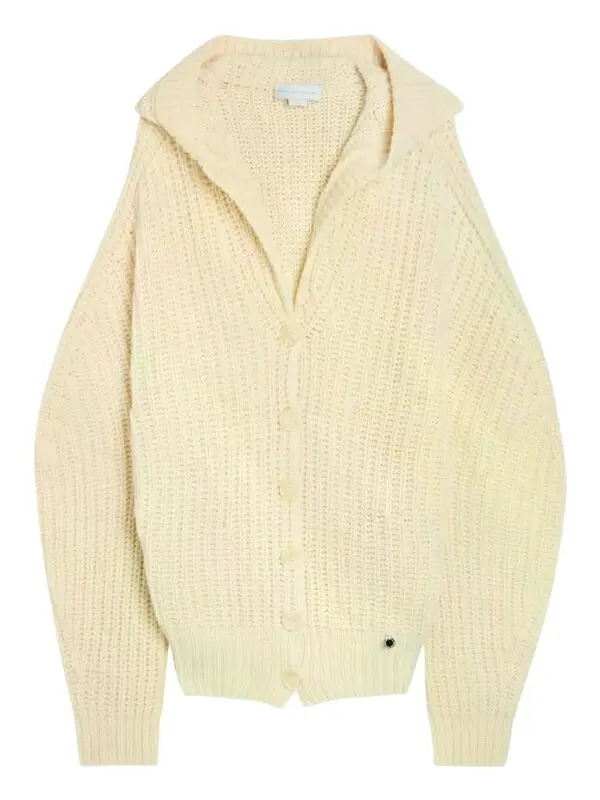 Stella McCartney Ribbed Knit Hooded Cardigan - Neutrals