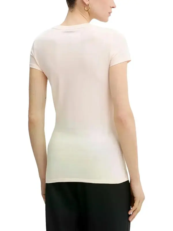 Armani Exchange Logo Embroidered T-shirt - Pink