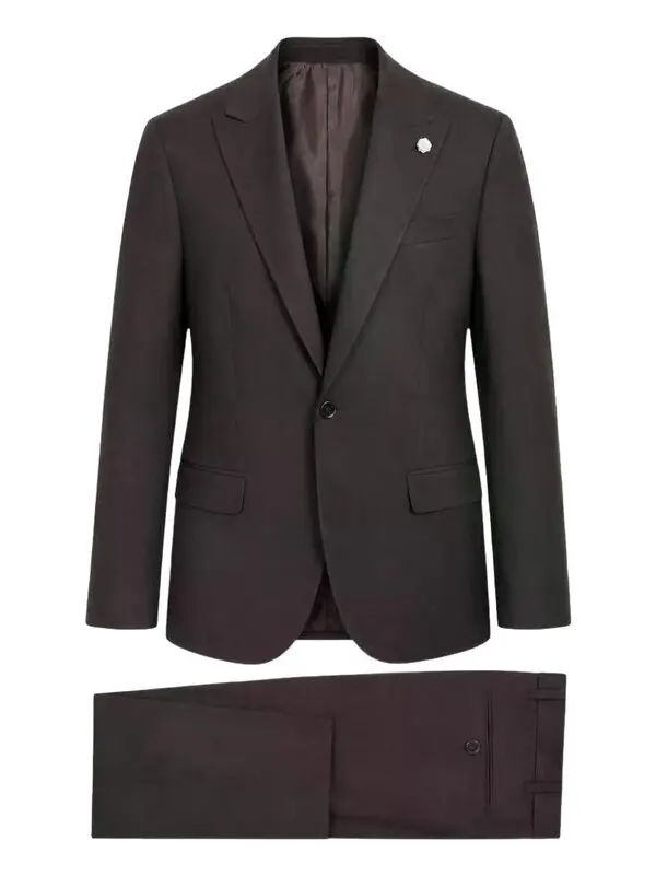 RAMON SANJURJO Flower-pin Single-breasted Suit - Brown