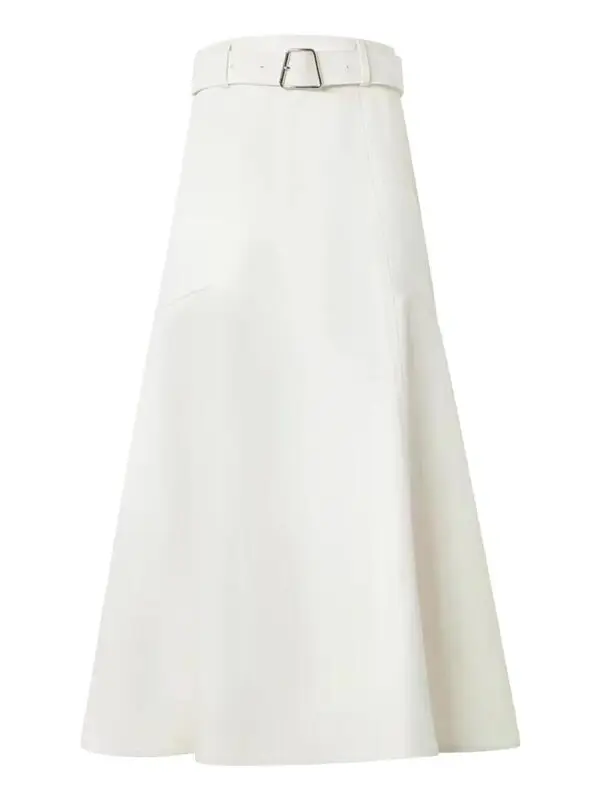 Akris A-line Belted Midi Skirt - White