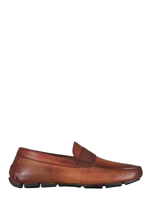 Martin Dingman Leather Penny Loafers - Brown