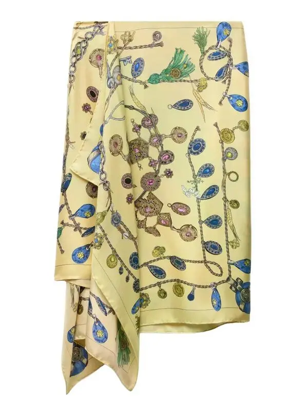 Versace Printed Midi Skirt - Neutrals