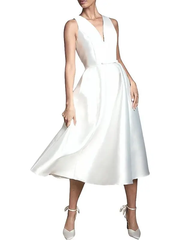 Coast Midi Wedding Dress With Pockets - Ivory