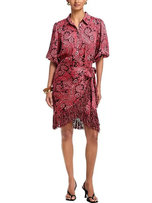 Cinq À Sept Paisley Kember Dress - Obsidian/jasper Pink