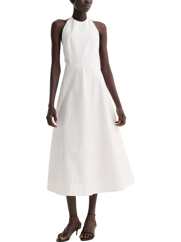 RÓHE Halter Textured Cotton Maxi Dress - Off White