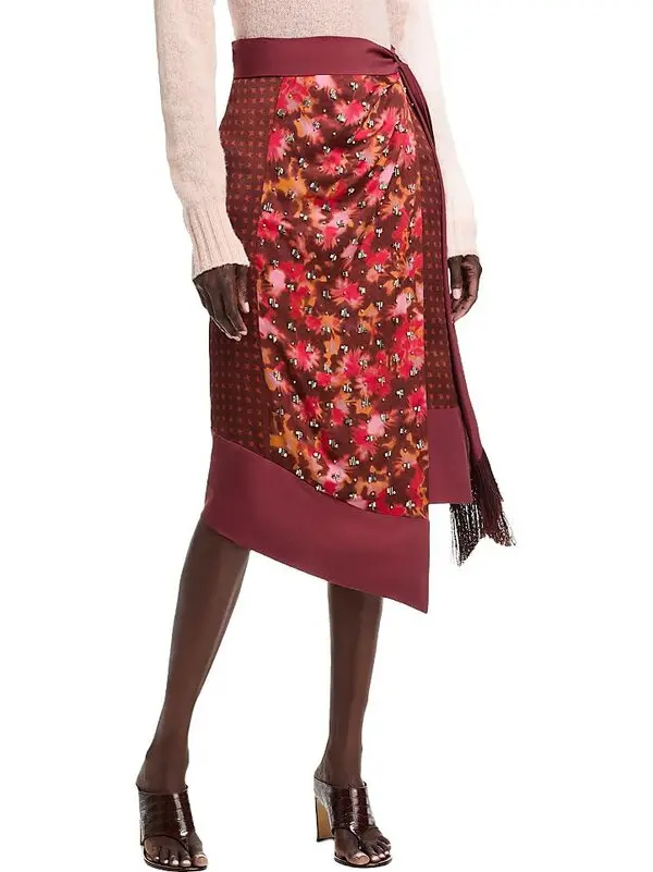 3.1 Phillip Lim Draped Wrap Skirt - Rust Multi