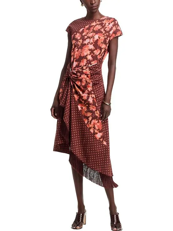 3.1 Phillip Lim Desert Flower Twist Dress - Rust Multi