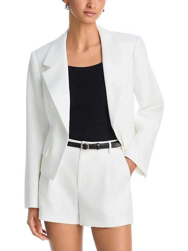 Aqua Tweed Short Sleeve Jacket - Ivory