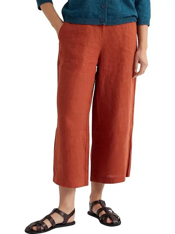 SEASALT CORNWALL Merrivale Linen Wide Leg Culottes - Oar