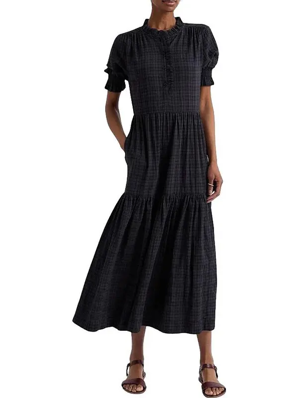 SEASALT CORNWALL Feather Star Tiered Midi Dress - Inkwell