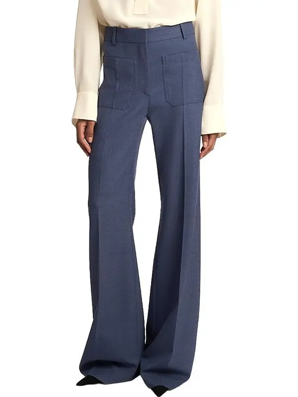 Victoria Beckham Alina Trousers - Dusk Blue Melange