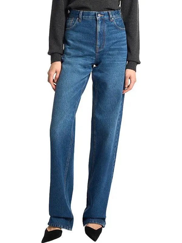 Victoria Beckham High Waist Jeans - Mid Blue Wash