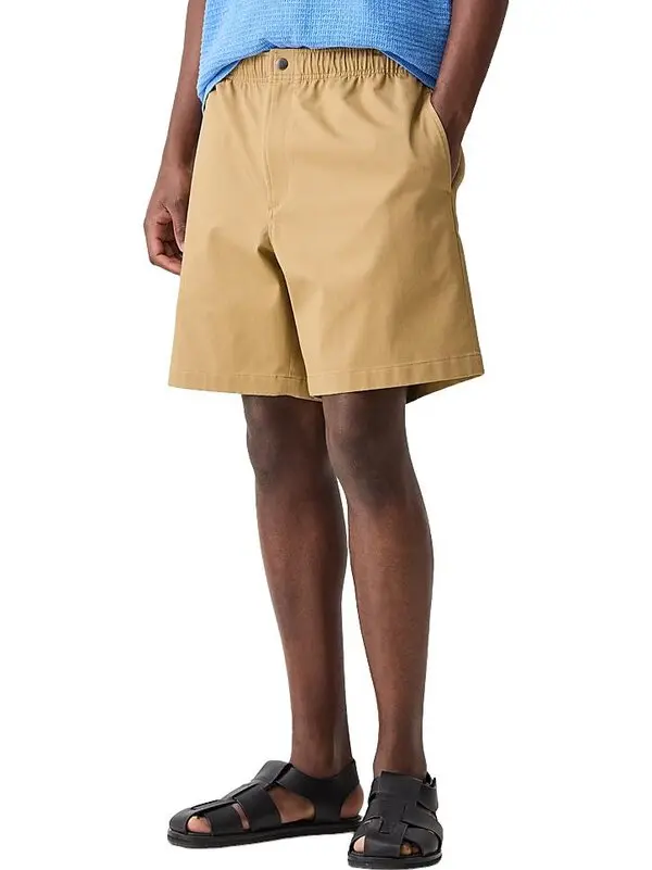 Theory 7" Easy Cotton Blend Shorts - Fresh Khaki