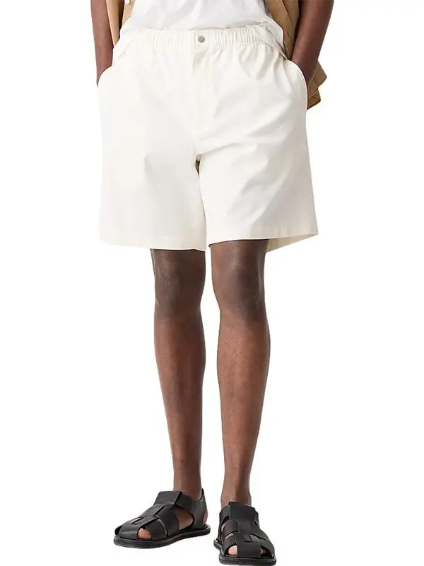 Theory 7" Easy Cotton Blend Shorts - Winter Ivory