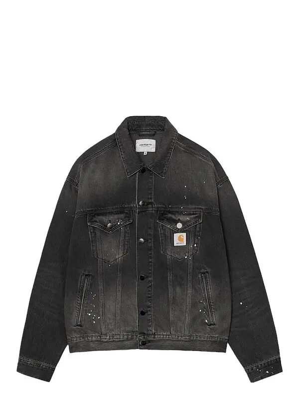 Carhartt Work In Progress Helston Denim Jacket - Black (destroy Wash)