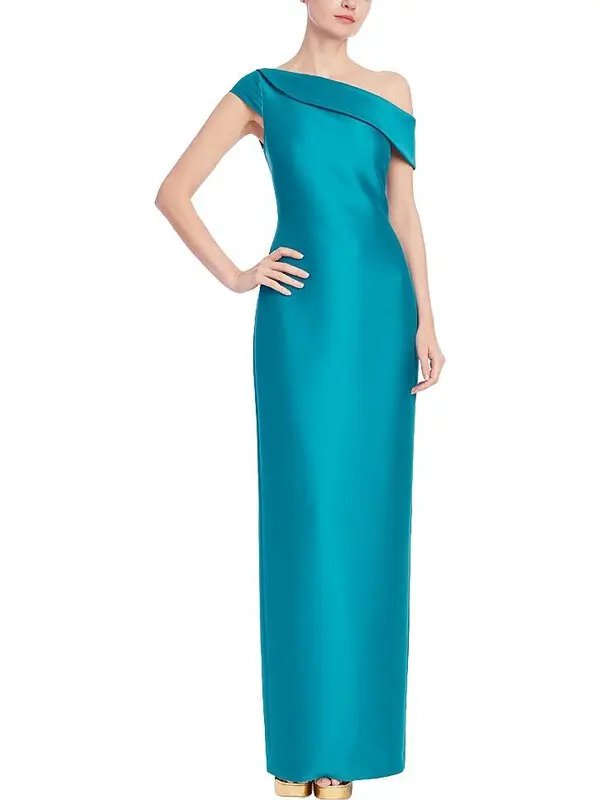 Badgley Mischka One Shoulder Gown - Teal