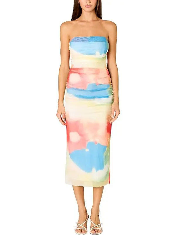 NIA Marcello Strapless Printed Midi Dress - Chroma