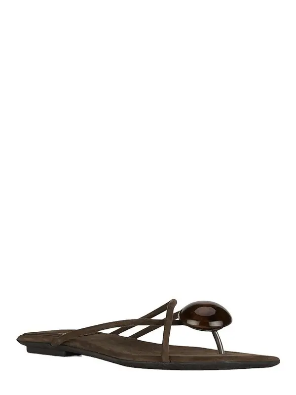 Jeffrey Campbell Strappy Thong Sandals - Brown Suede Combo
