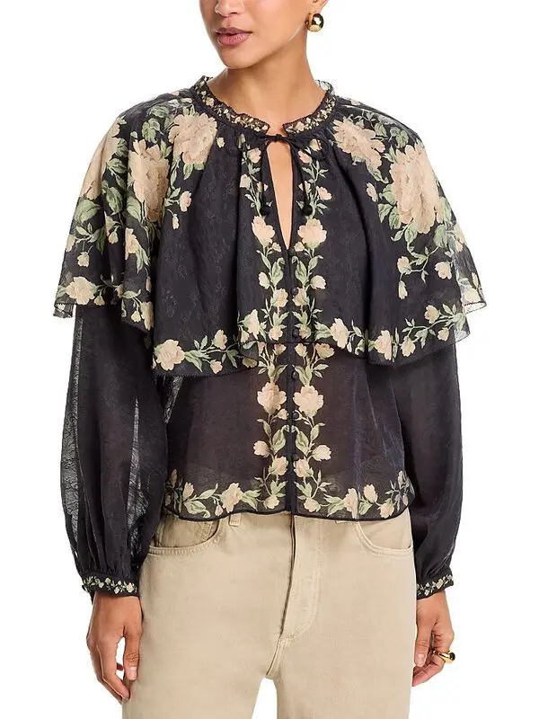 Sea Christina Cape Blouse - Black