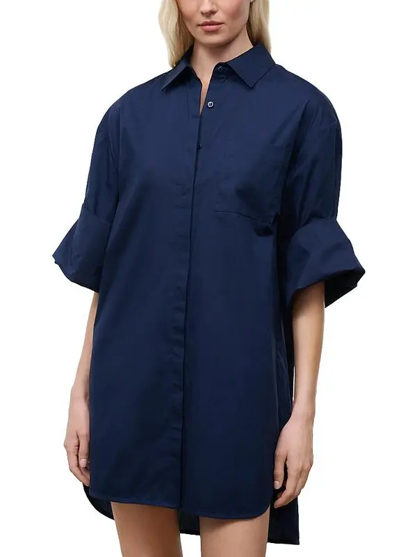 Staud Nico Mini Shirtdress - Navy