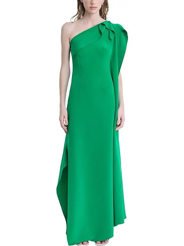 FFORME Andie Asymmetric One Shoulder Dress - Grass Green