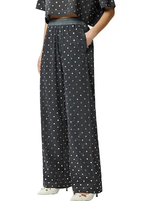 Pinko Bastelli Embellished Mesh Pants - Grey - Pirate Black