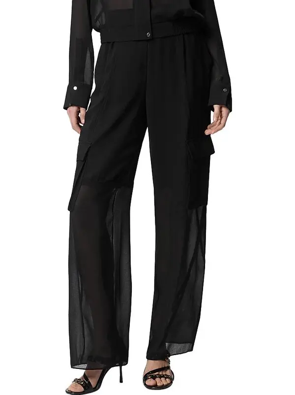 Pinko Casteggio Georgette Cargo Pants - Black