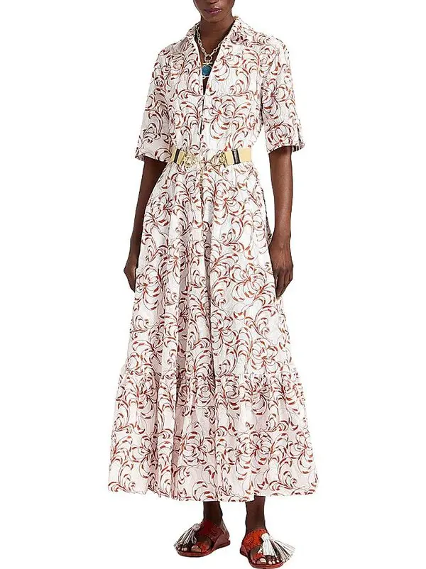 La DoubleJ San Pietro Printed Maxi Dress - Fern White