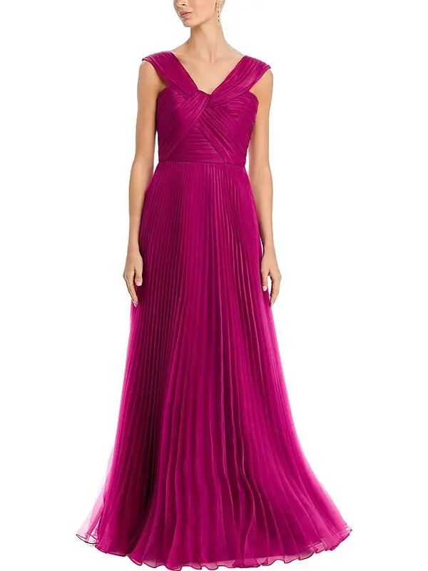 Theia Laurel Organza Gown - Rosewood