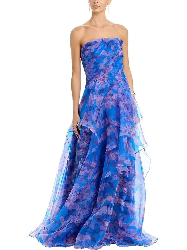 Theia Orelia Strapless Gown - Lavendar Haze