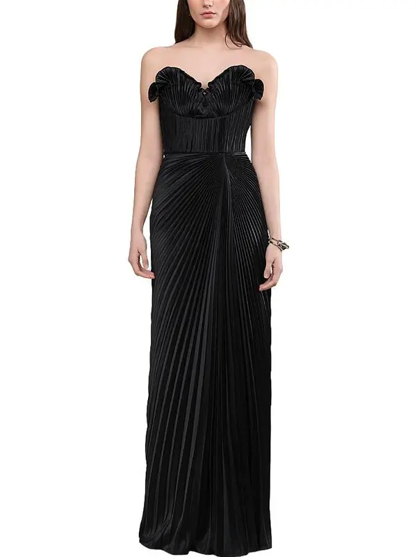 AMUR Pleated Gown - Navy