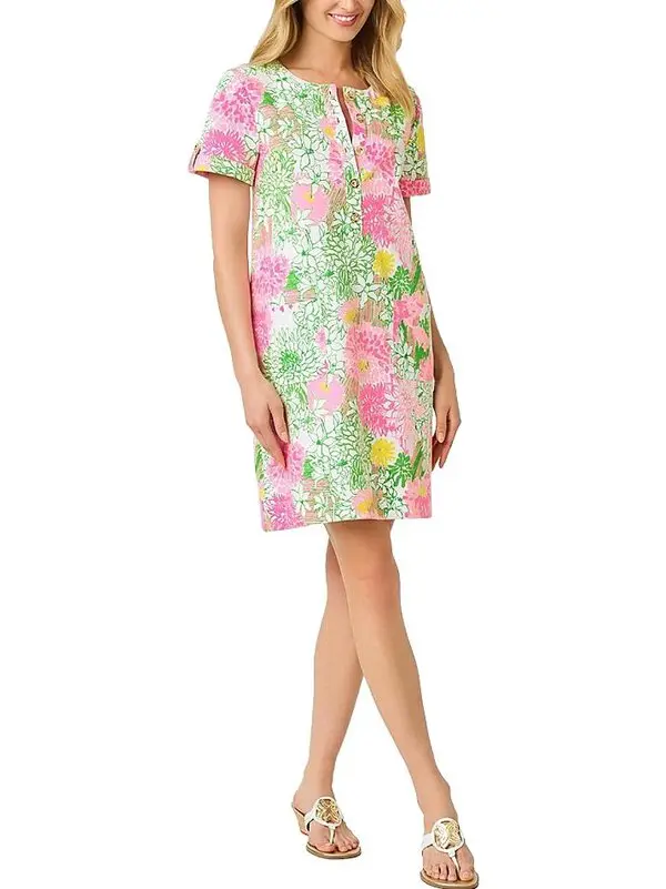 Lilly Pulitzer® Cameron Popover Dress - Resort White Mum Patch