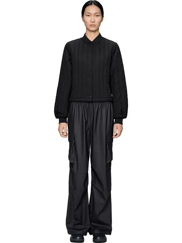 Rains Quilted Bomber Jacket - Black