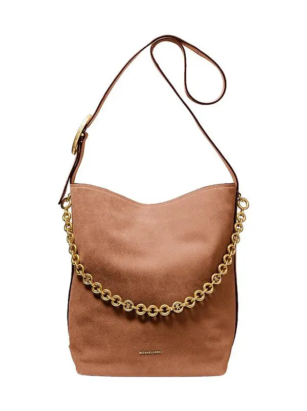 Michael Kors Large Leather Bucket Bag With Chain Detail - Luggage