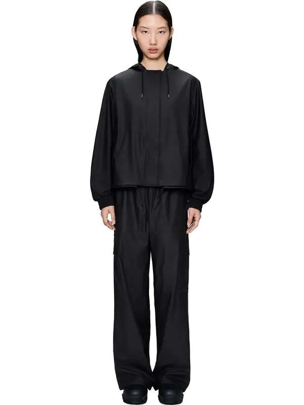 Rains String W Jacket Waterproof Hooded Rainwear - Black