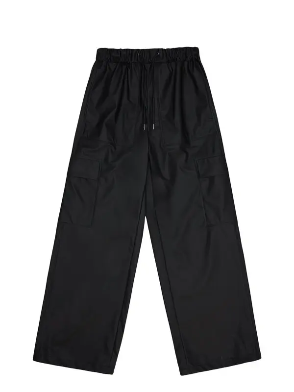 Rains Cargo Rain Pants Wide Leg - Black