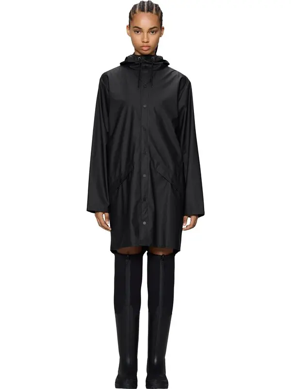 Rains Long Jacket Waterproof Rainwear - Black