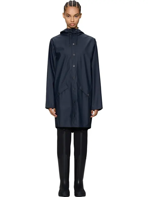 Rains Long Jacket Waterproof Rainwear - Navy