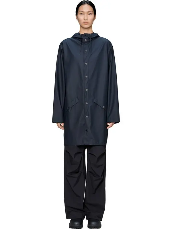 Rains Long Jacket Waterproof Rainwear - Navy