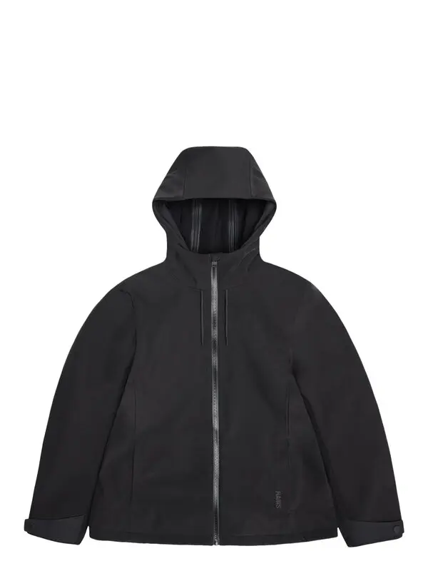 Rains Suva Softshell W Jacket Waterproof Zip-up With Drawstring Hem - Black