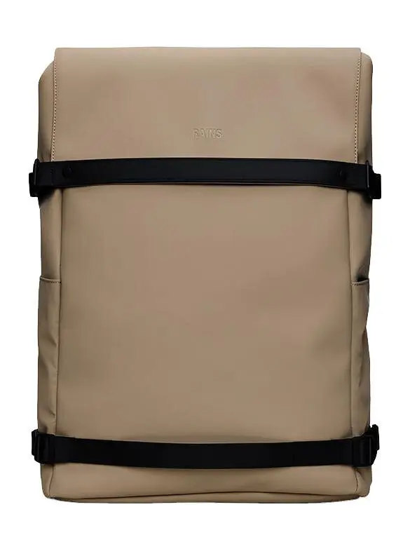 Rains Otg Backpack With Padded Laptop Sleeve And Detachable Pouch - Beige