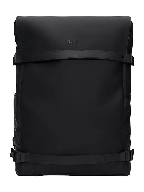 Rains Otg Backpack With Padded Laptop Sleeve And Detachable Pouch - Black