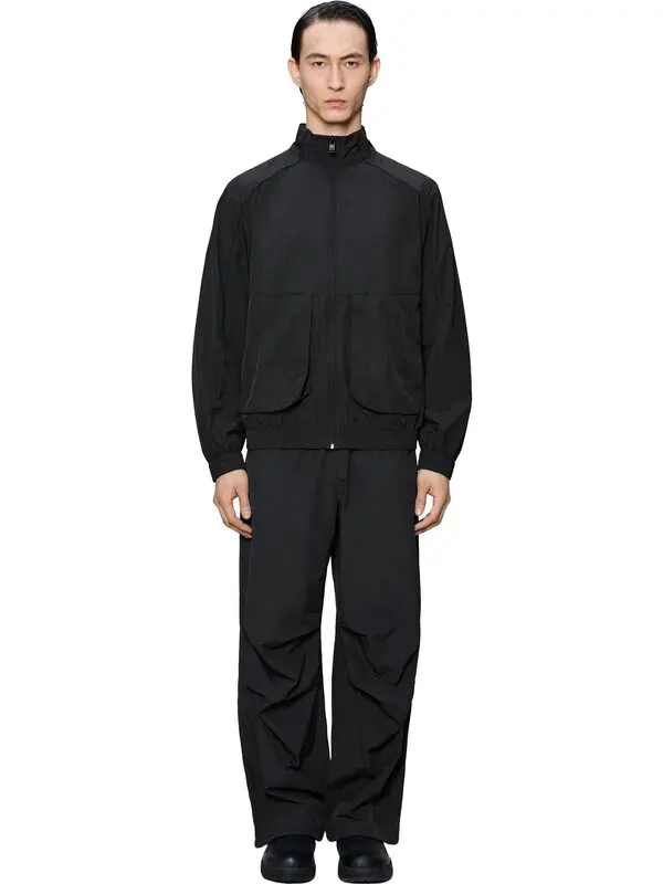 Rains Cooldown Pocket Track Top - Black