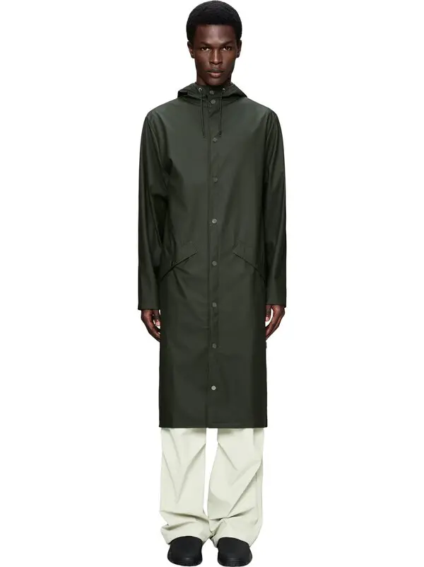 Rains Longer Jacket Waterproof Rainwear - Green