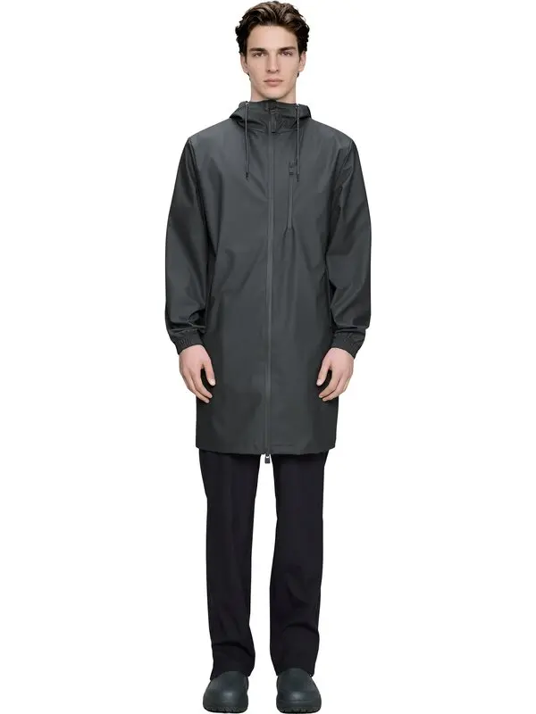 Rains Long Storm Breaker Waterproof Jacket - Grey