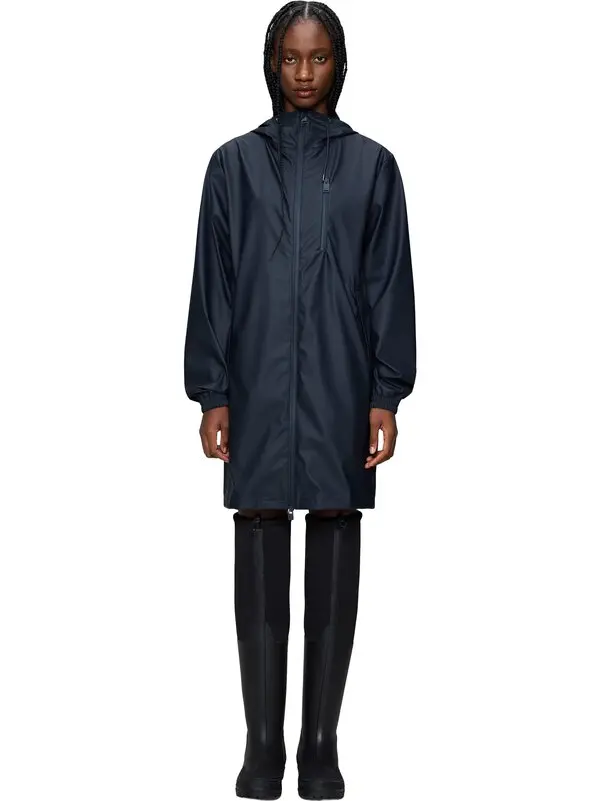 Rains Long Storm Breaker Waterproof Jacket - Navy