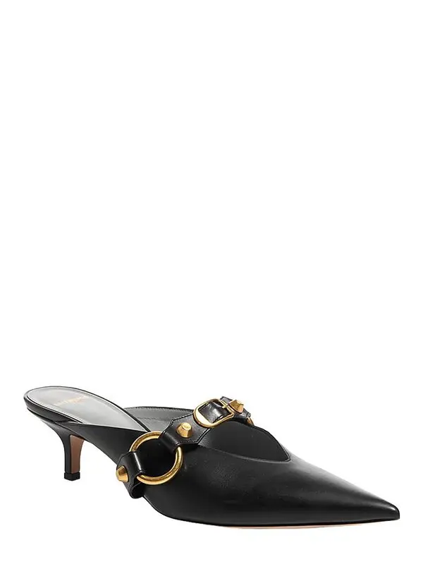 Balenciaga Pointed Toe Mules - Black/gold